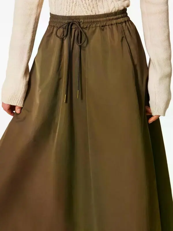 TWINSET Drawstring Waist Midi Skirt