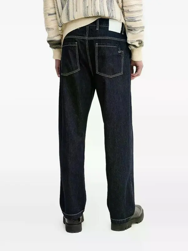 Desigual Contrast Stitching Straight Leg Jeans
