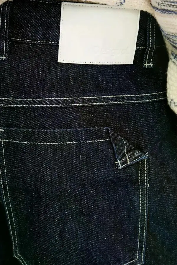 Desigual Contrast Stitching Straight Leg Jeans