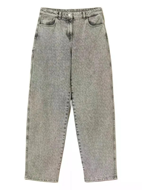 TWINSET Utility Pocket Logo Patch Jeans - Grey
