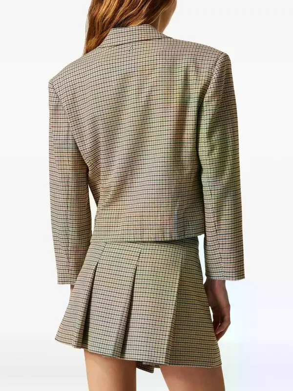 TWINSET Houndstooth-pattern Double-breasted Blazer
