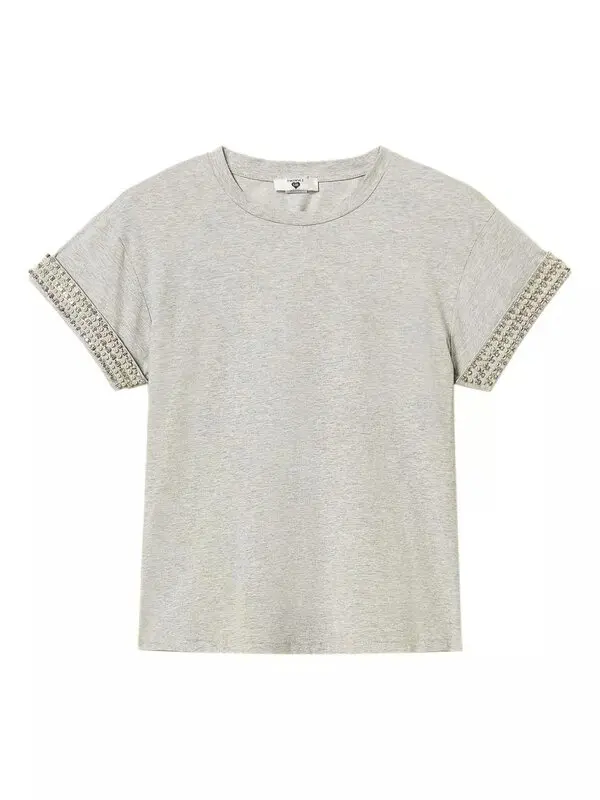TWINSET Embellished Cotton-blend T-shirt