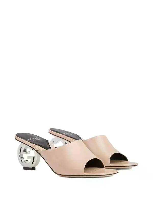 Gucci 70mm Gg Signature Interlocking G Heel Sandals