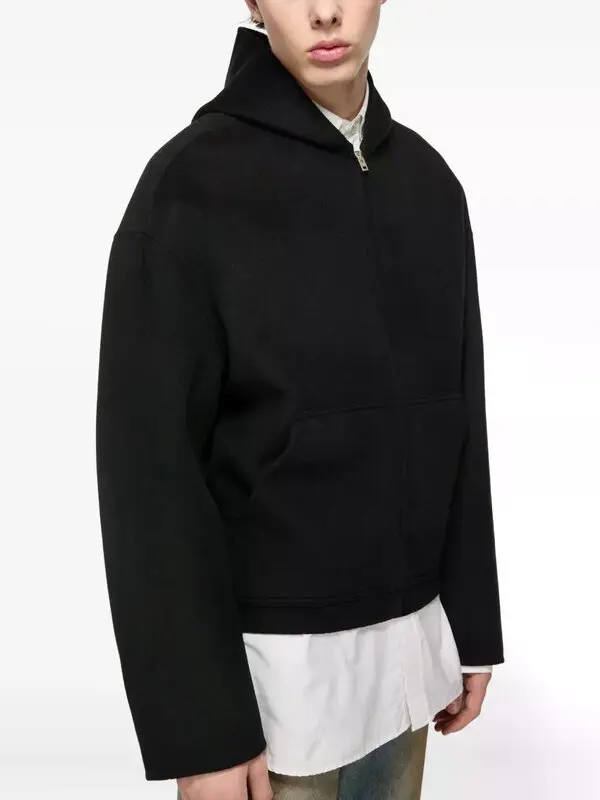 Acne Studios Hooded Zip-up Sweater - Black