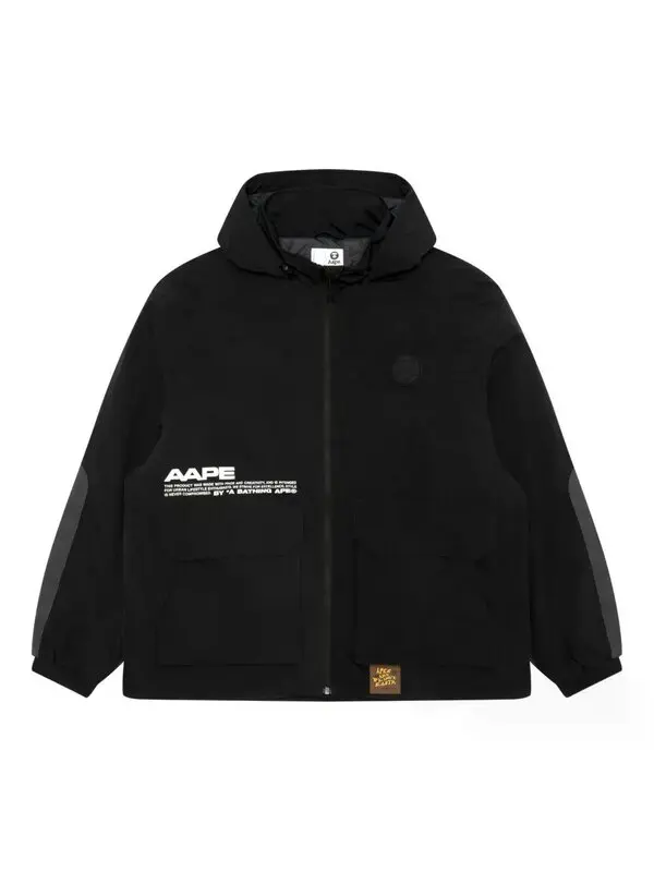 AAPE BY *A BATHING APE Contrast Panel Zip-up Jacket With Logo Detail