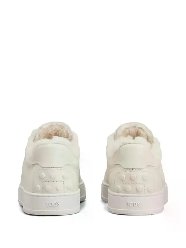 TOD'S Shearling-trimmed Leather Sneakers