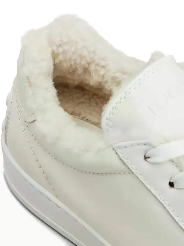 TOD'S Shearling-trimmed Leather Sneakers