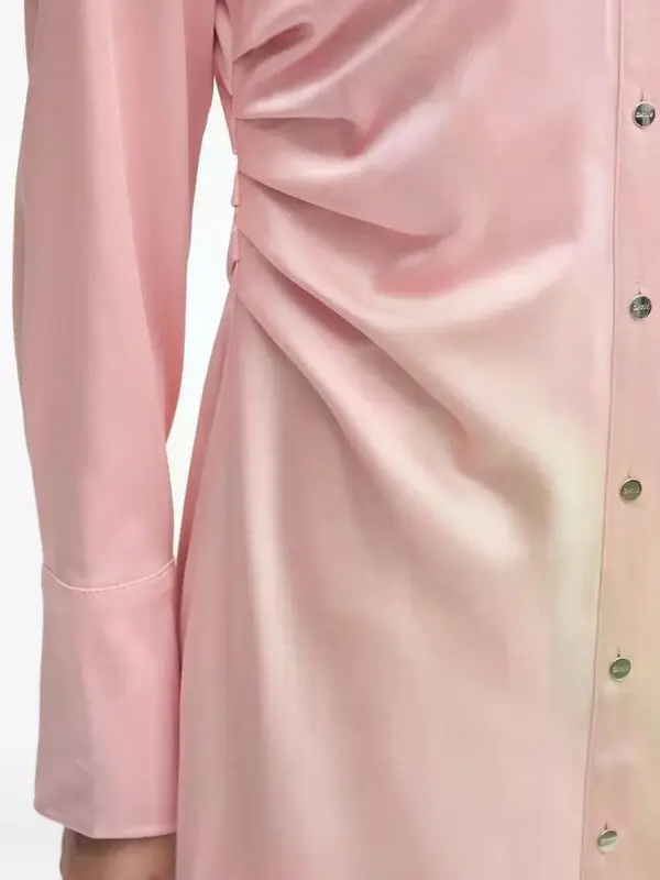 Dkny Satin-panelled Button-front Midi Dress
