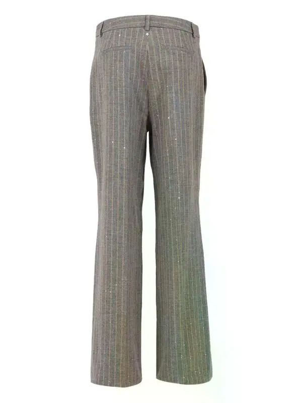 Lorena Antoniazzi Sequin-embellished Pinstriped Trousers