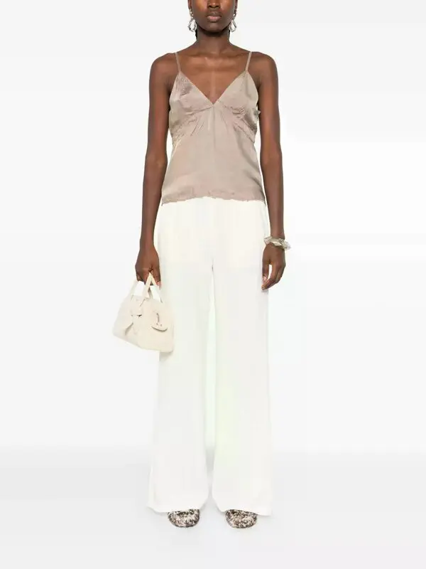 FEDERICO CINA Taupe V-neck Spaghetti Strap Top