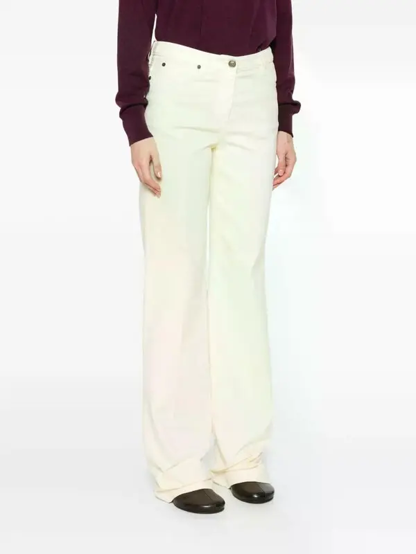 Etro Embroidered Detail Wide Leg Jeans