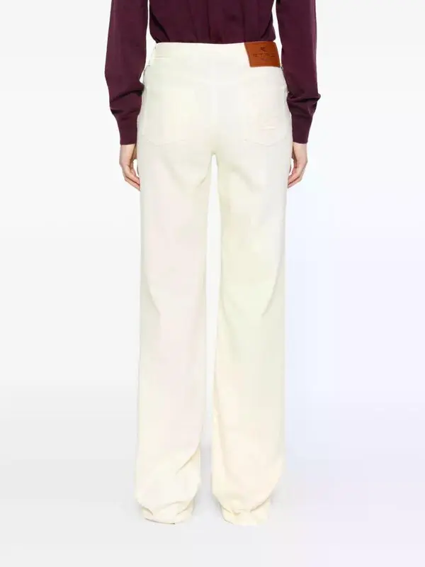 Etro Embroidered Detail Wide Leg Jeans