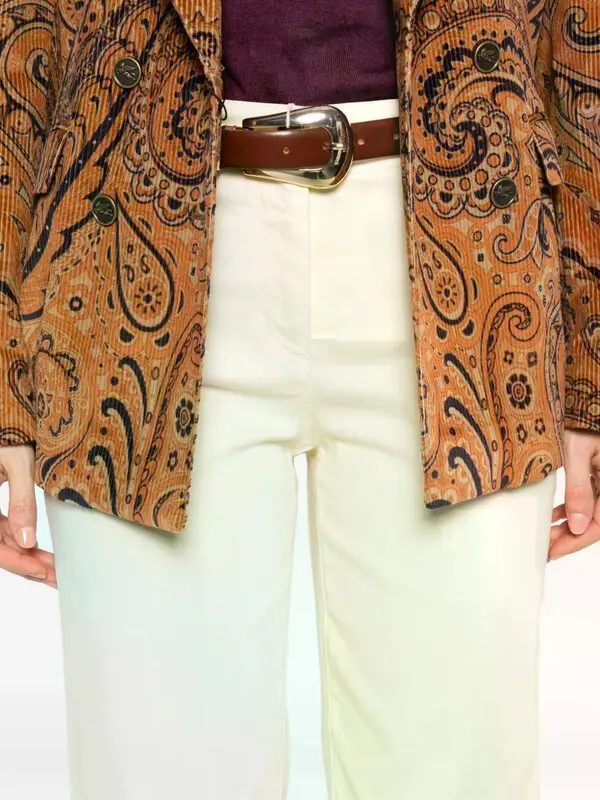 Etro Embroidered Detail Wide Leg Jeans