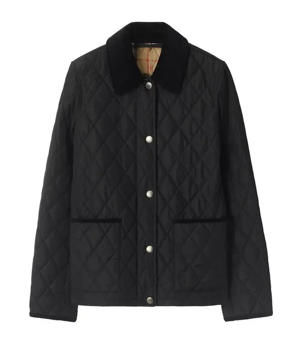 Burberry Quilted Field Jacket With House's Check Lining - Black