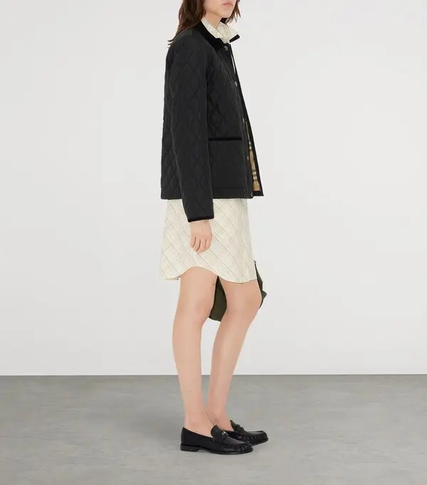 Burberry Quilted Field Jacket With House's Check Lining - Black