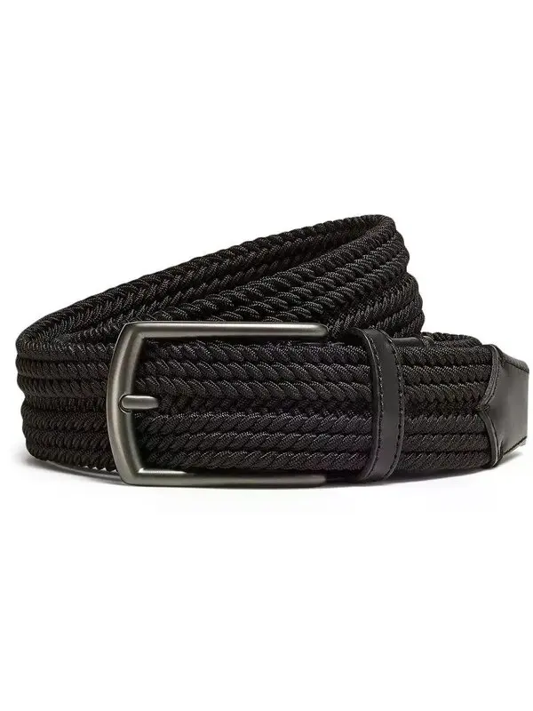 Zegna Braided Belt With Buckle Fastening - Black