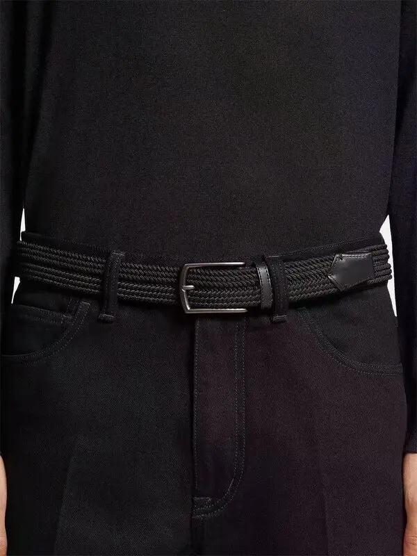 Zegna Braided Belt With Buckle Fastening