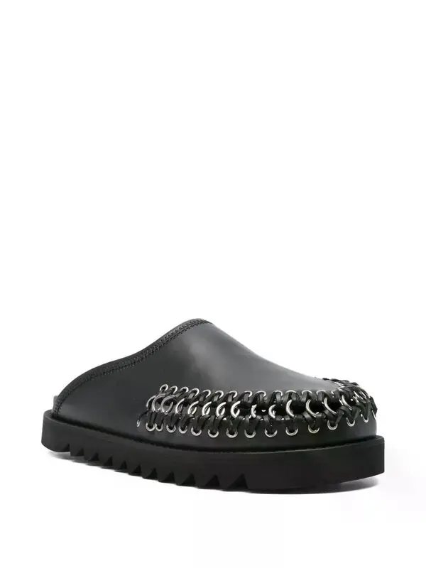 TOGA VIRILIS Chain-embellished Leather Mules - Black