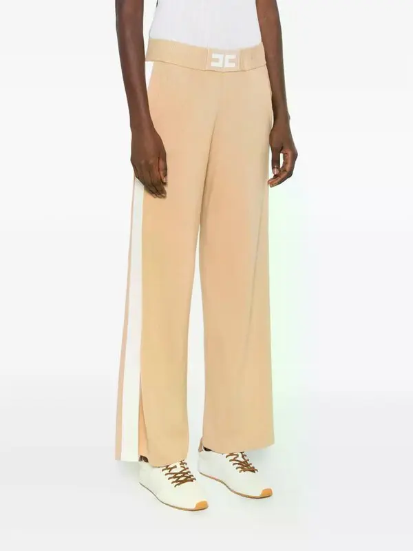 Elisabetta Franchi Logo Detail Trousers - Neutrals