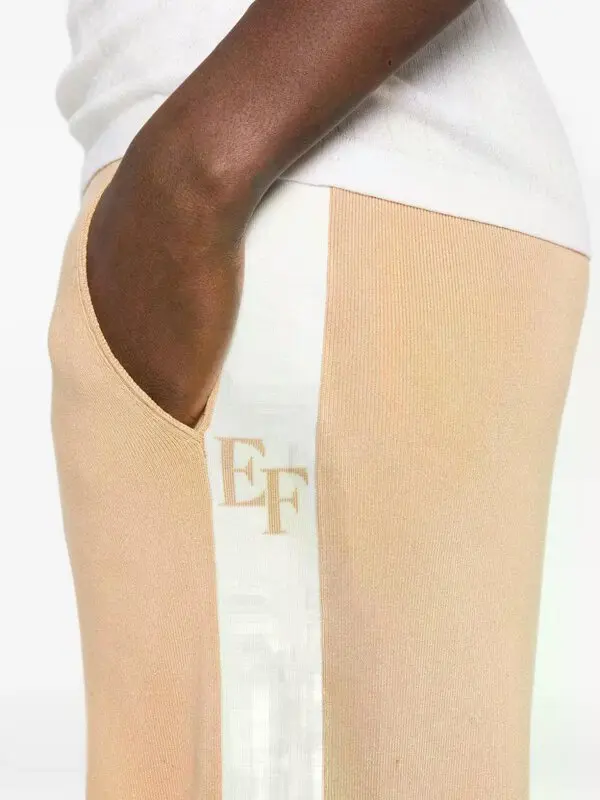 Elisabetta Franchi Logo Detail Trousers - Neutrals