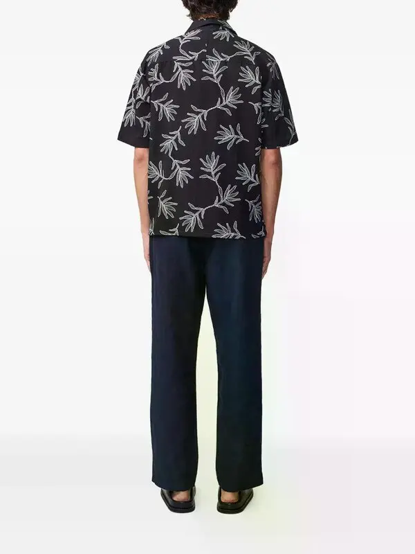 Nn07 Ole Leaf-print Short-sleeve Shirt