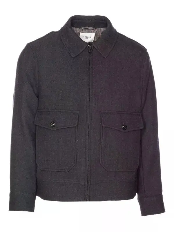 CIRCOLO 1901 High-neck Zip Jacket With Buttoned Pockets