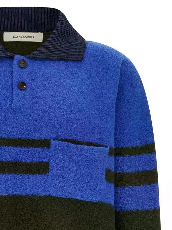 WALES BONNER Stripe-panel Polo Shirt
