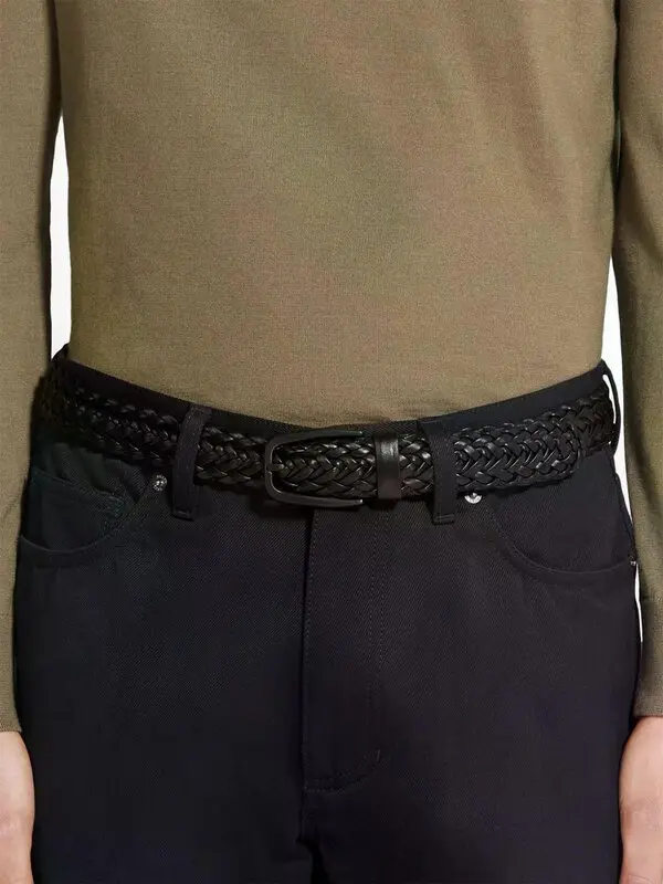 Zegna Braided Leather Belt