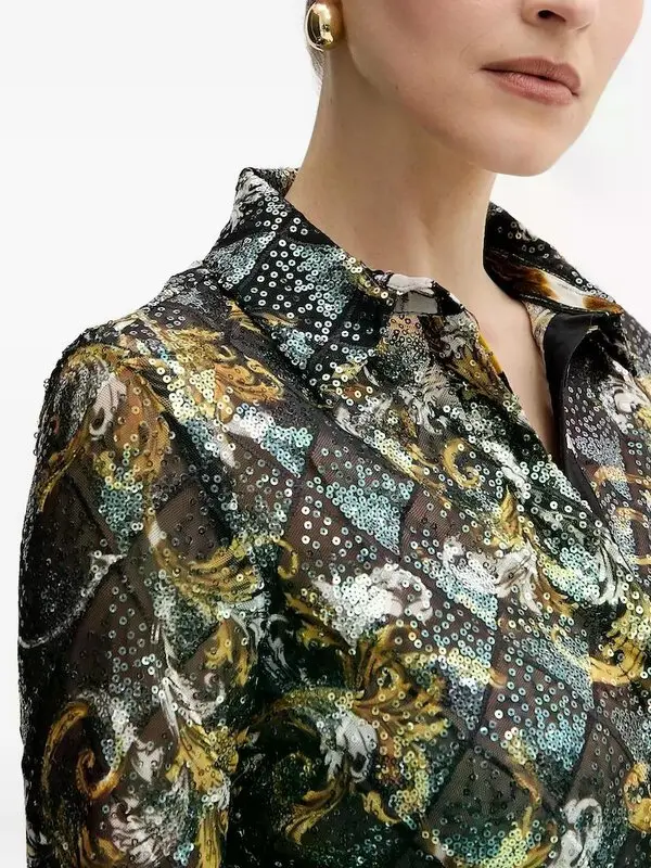 Versace Embellished Long-sleeved Blouse
