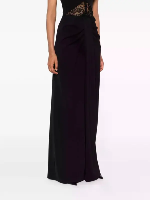 NISSA Draped Front Concealed Zip Fastening Straight Hem Trousers