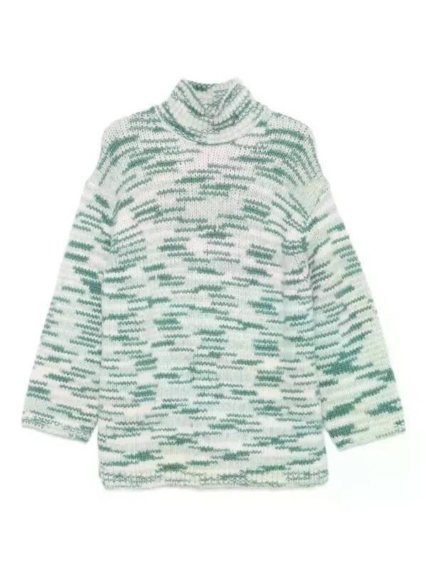 Marc O'polo High-neck Striped Sweater - Green