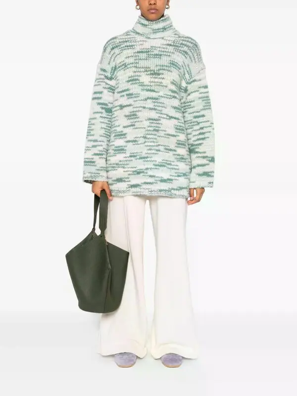 Marc O'polo High-neck Striped Sweater - Green