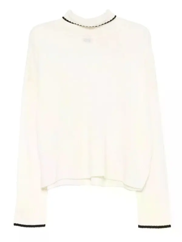 Pinko High-neck Wool-cashmere Blend Sweater - Neutrals