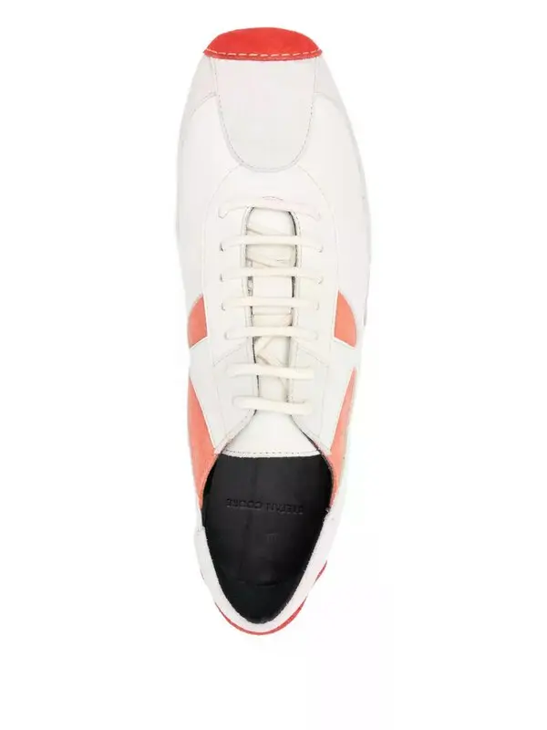 STEFAN COOKE Leather Flower-detail Lace-up Sneakers - Neutrals