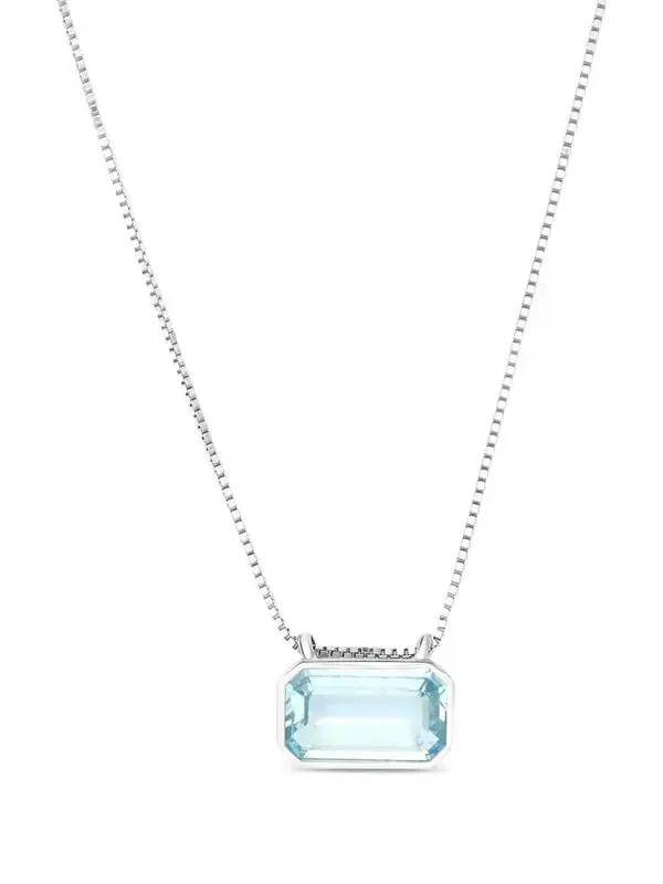 YI COLLECTION Platinum Nouveau Aquamarine Necklace