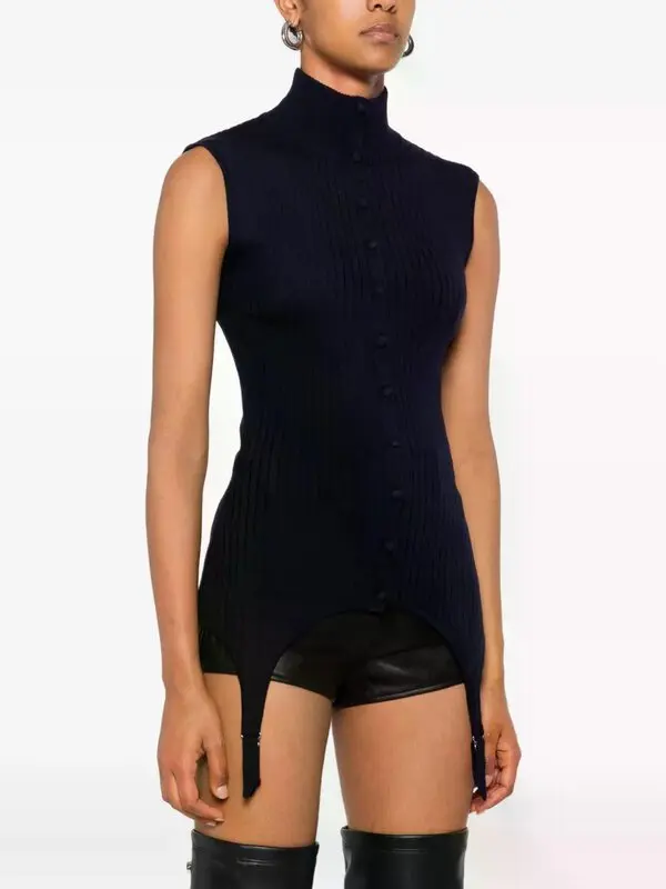JEAN PAUL GAULTIER Ribbed Sleeveless Top With Garter Straps