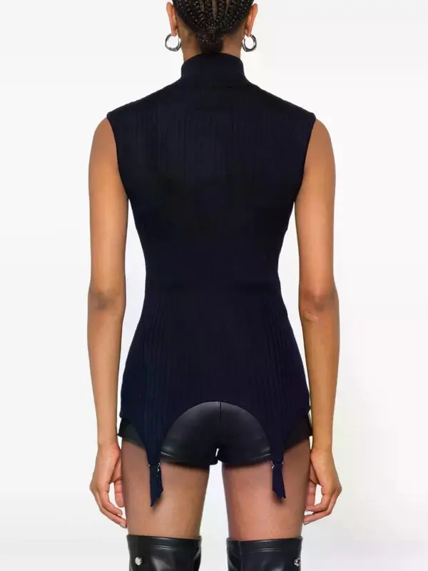 JEAN PAUL GAULTIER Ribbed Sleeveless Top With Garter Straps
