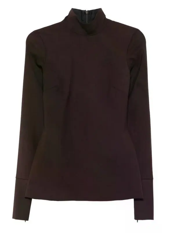 THELATEST High-neck Long-sleeve Blouse