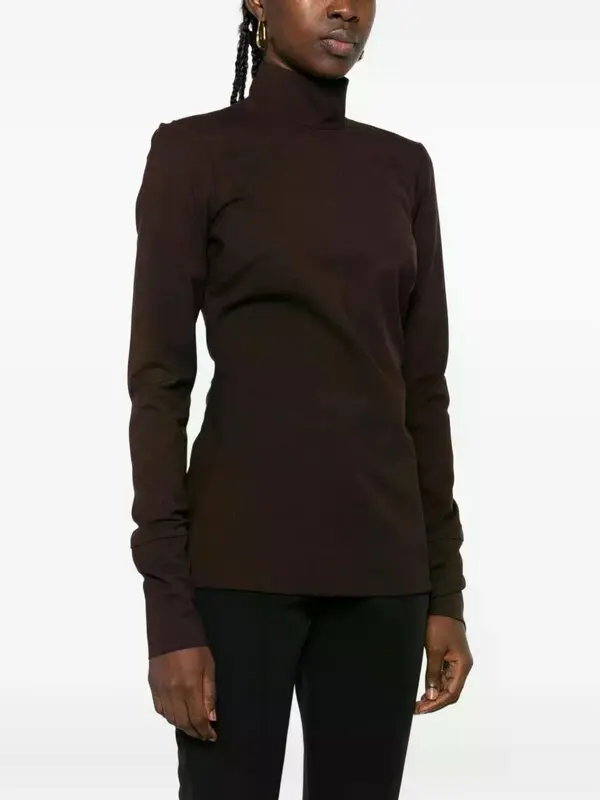 THELATEST High-neck Long-sleeve Blouse