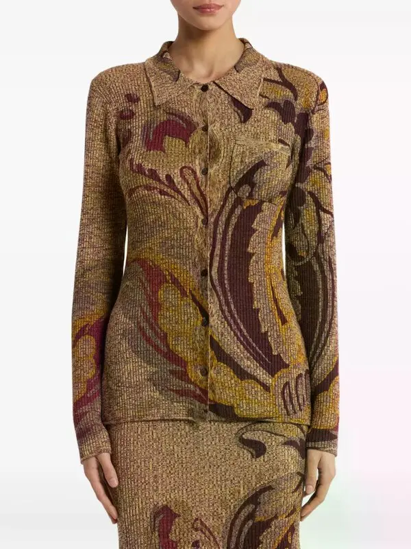 Etro Ribbed Floral-print Cardigan
