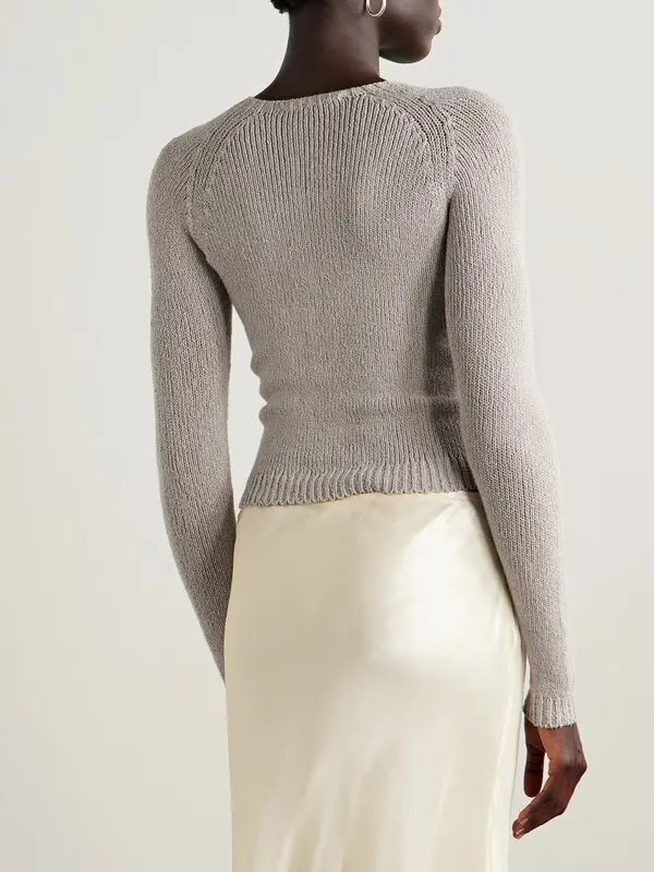 Acne Studios Embroidered Organic Cotton-blend Cardigan - Gray