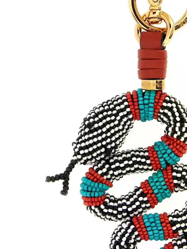 Etro Beaded Snake Keyring - Red