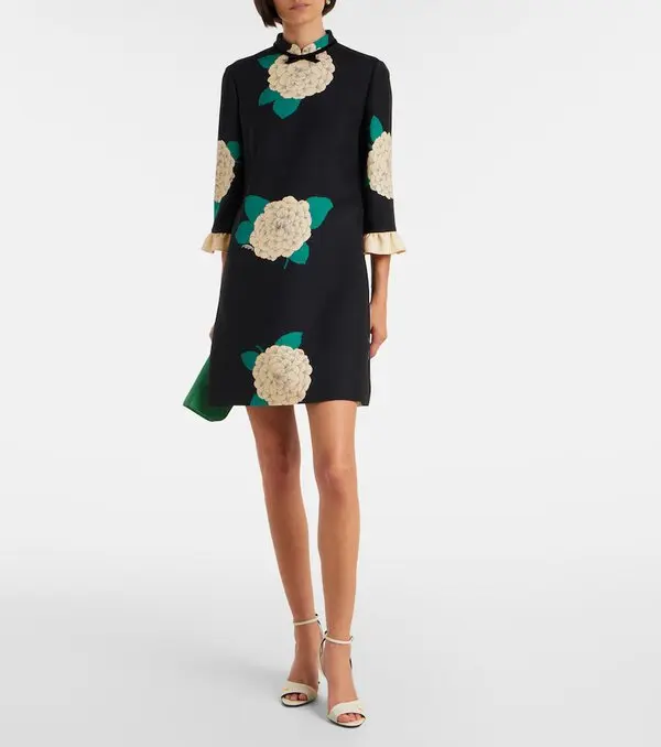 Valentino Garavani Crepe Couture Floral Minidress