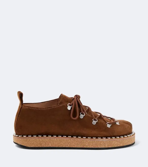 Loewe Rivet Studded Suede Lace-up Shoes