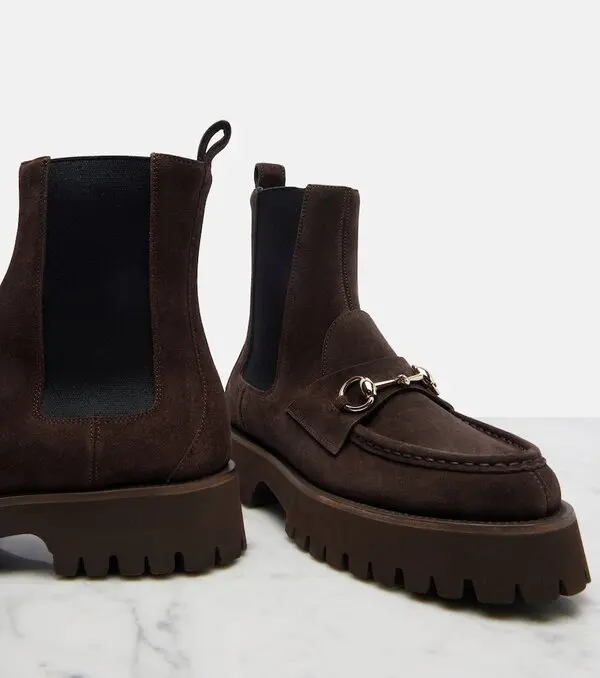 Gucci Sylke Suede Chelsea Boots