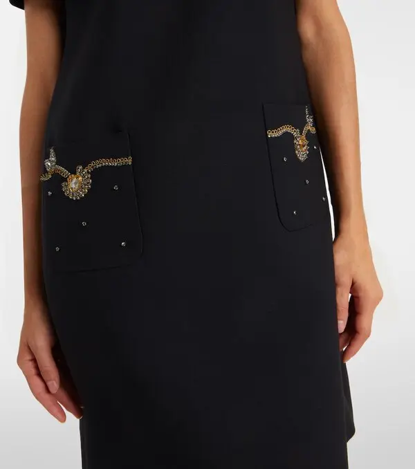 Valentino Garavani Crepe Couture Embellished Mini Dress