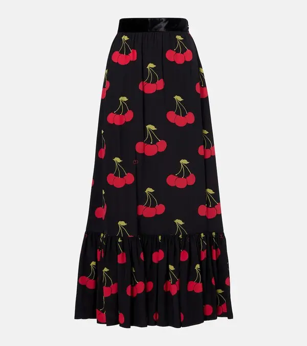 Valentino Garavani Printed Silk Maxi Skirt