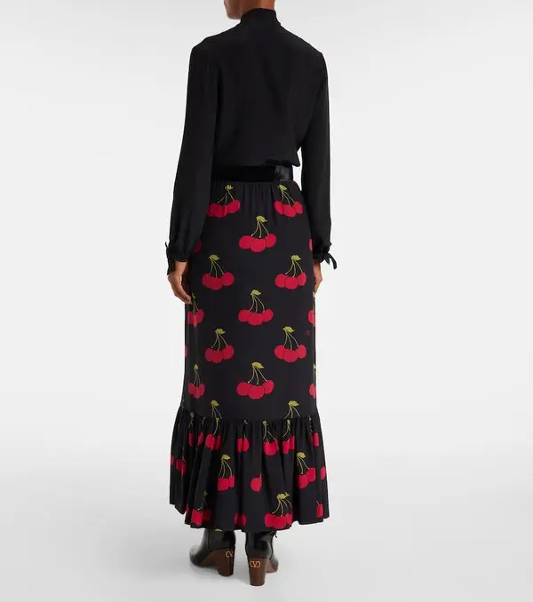 Valentino Garavani Printed Silk Maxi Skirt
