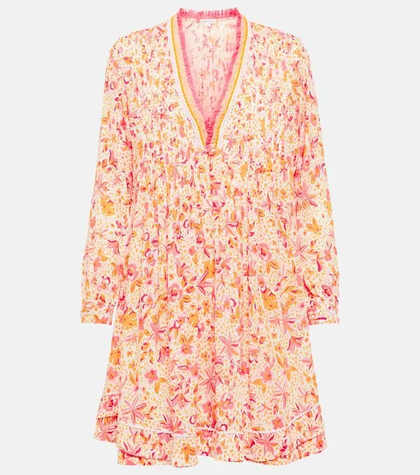 Poupette St Barth Ola Floral Rayon Georgette Minidress