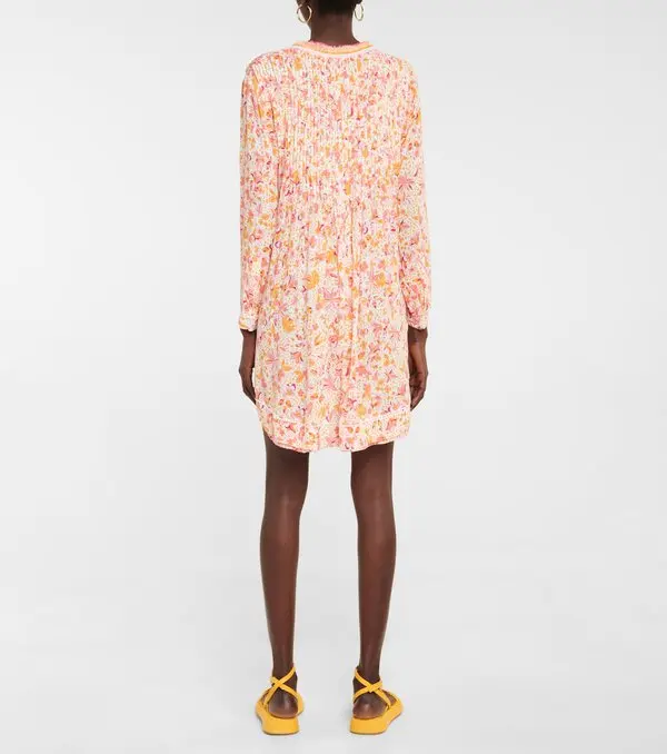 Poupette St Barth Ola Floral Rayon Georgette Minidress